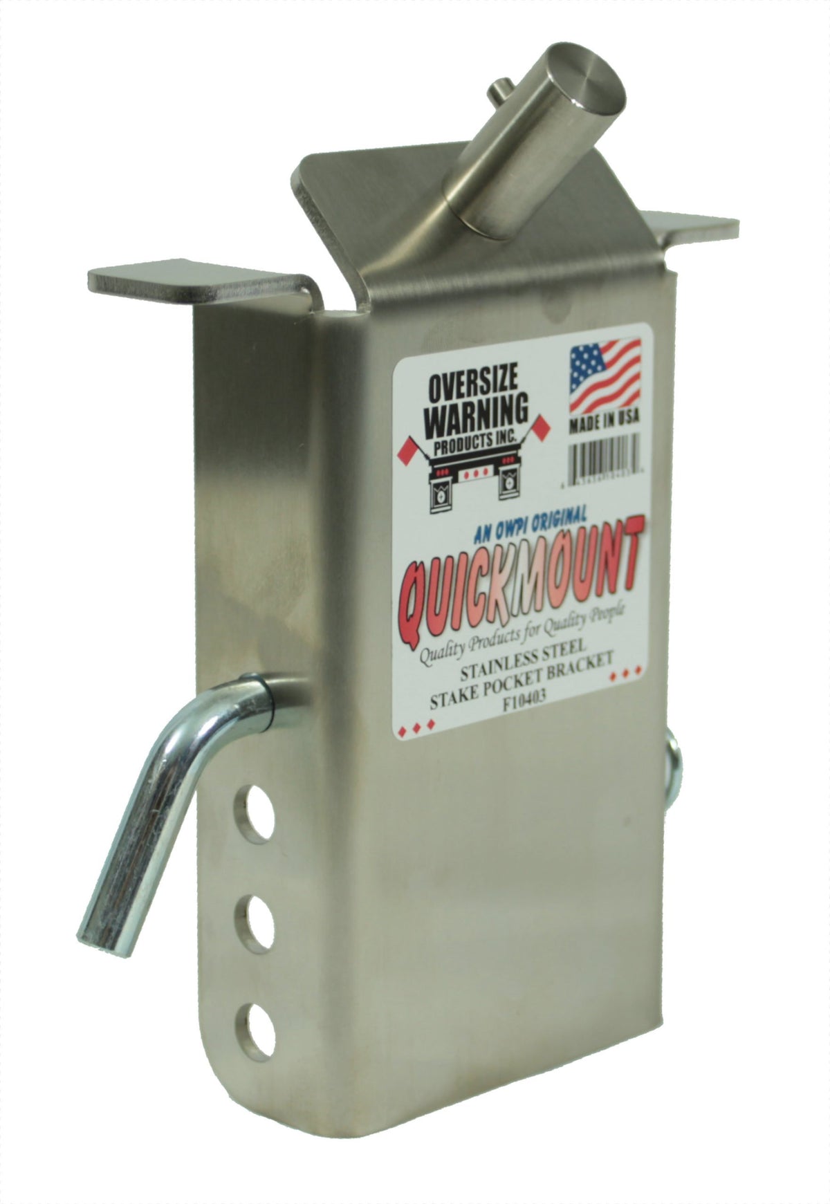 Stainless steel stake pocket bracket with quickmount stud - SINGLE ...