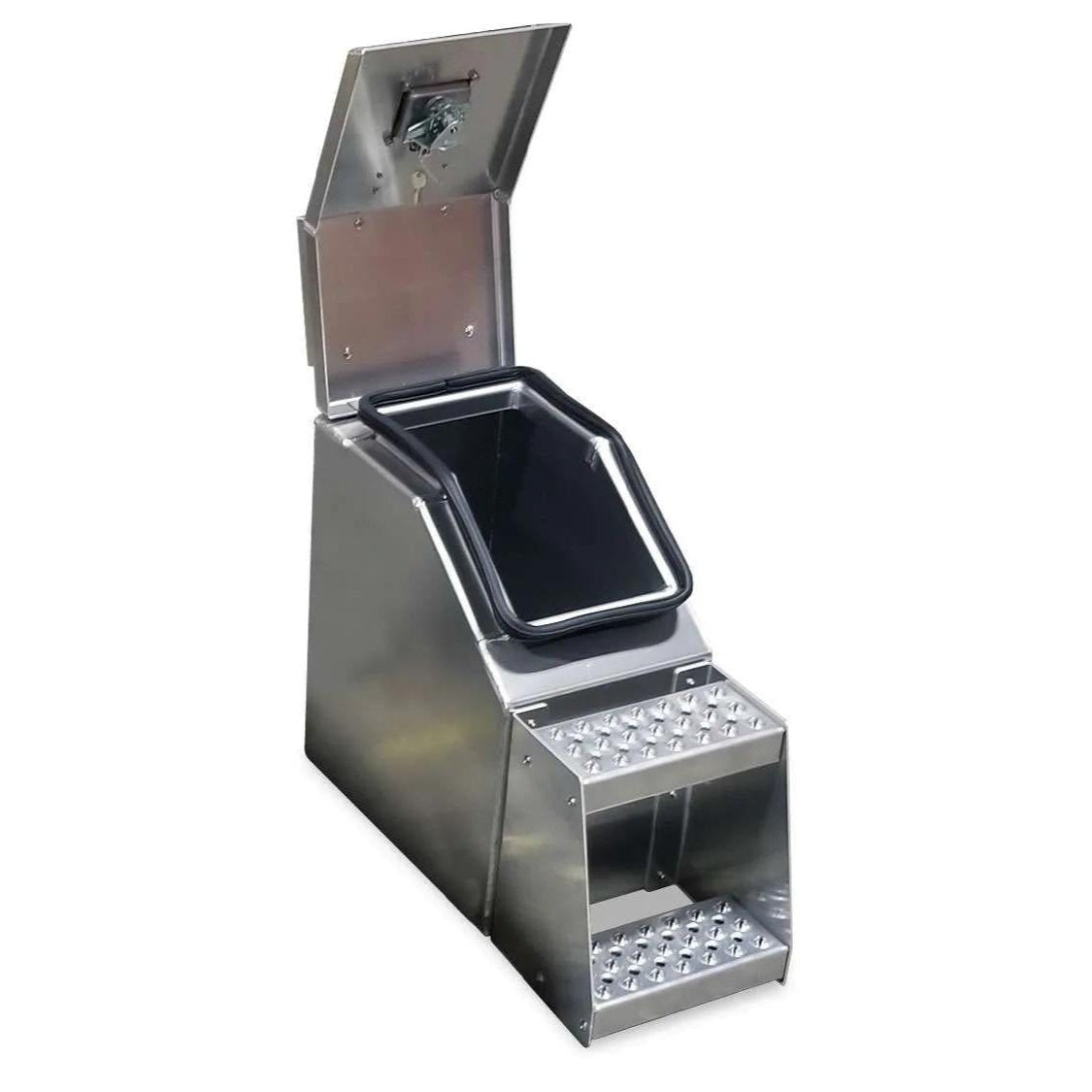"Big Mouth" 24" (H) x 28" (D) x 12" (L) aluminum step saddle box / fra ...