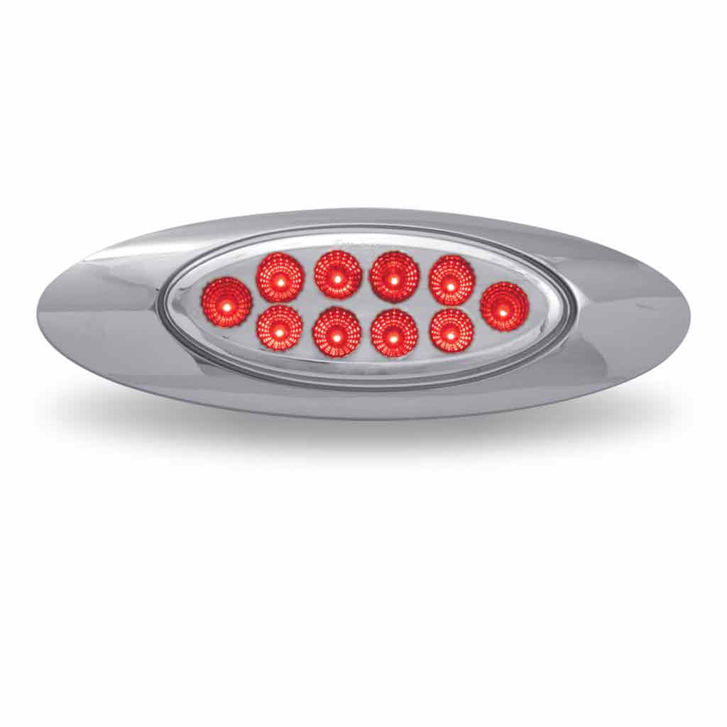 M1-style Red 10 diode LED marker light - CLEAR lens — Empire Chrome