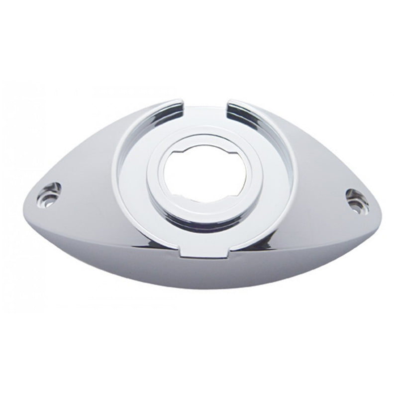 2.5" round chrome plastic oval branch deflector light bezel — Empire Chrome