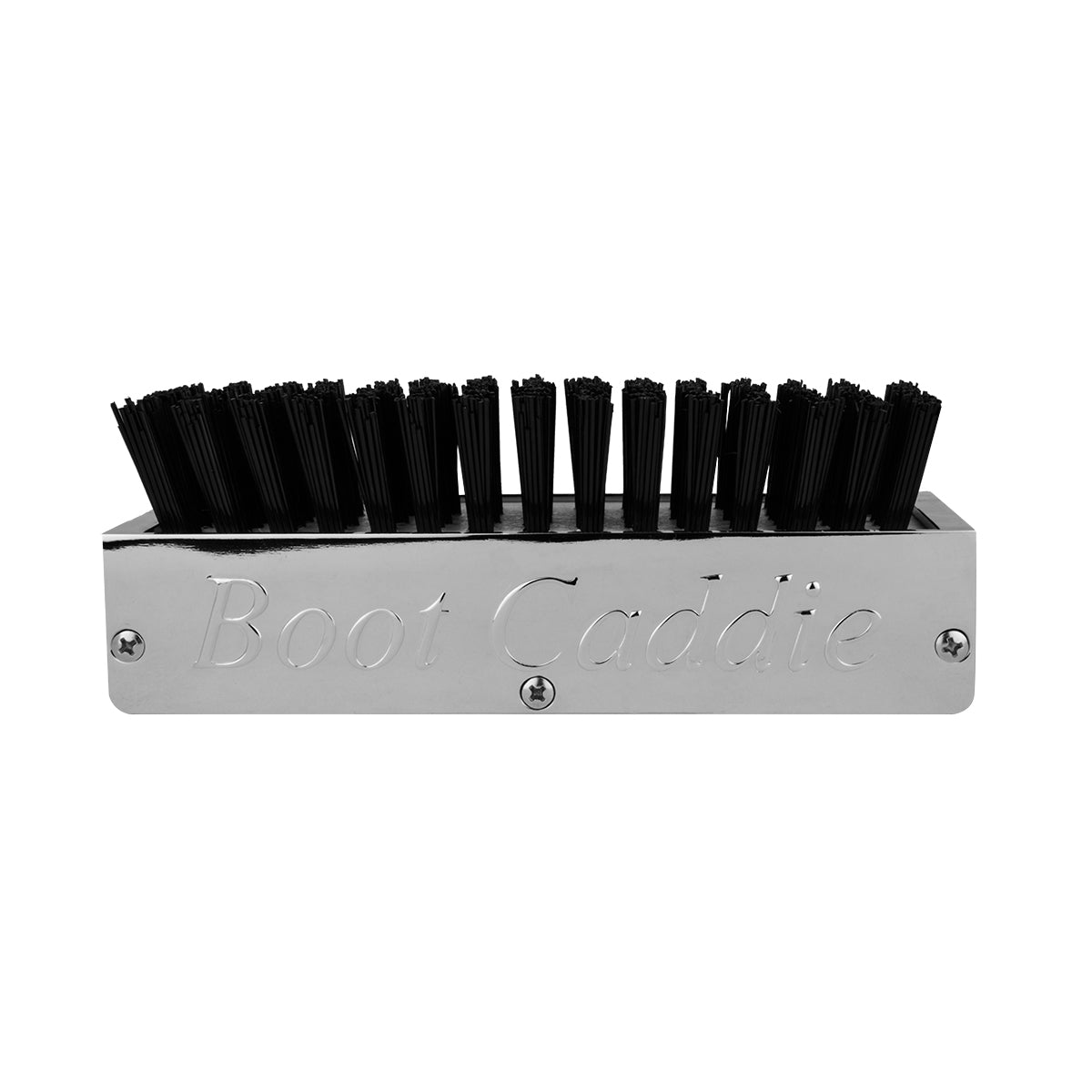 Chrome aluminum 6" x 3" boot brush w/black bristles — Empire Chrome
