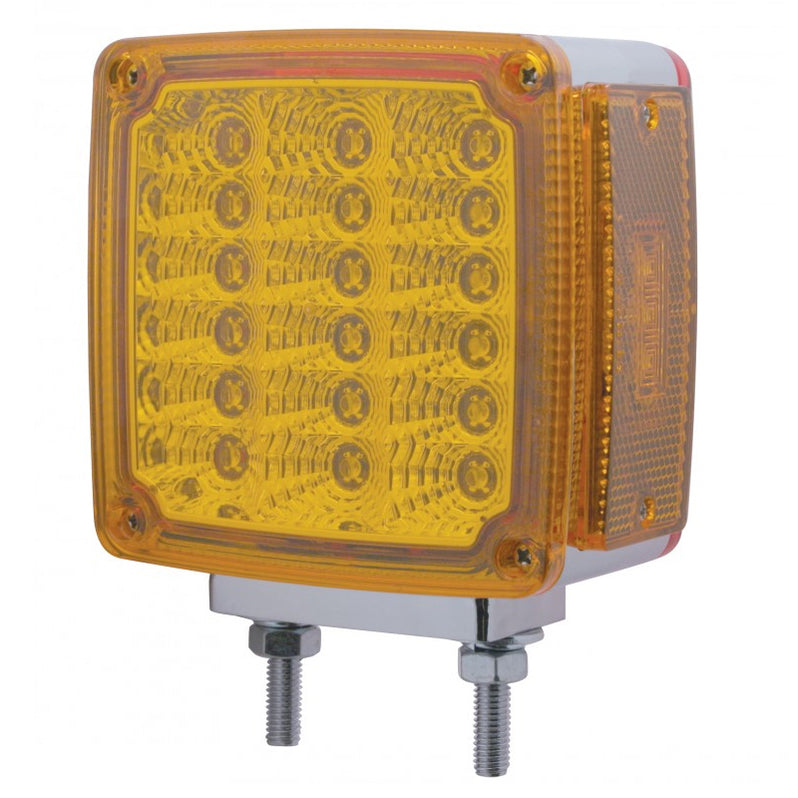 Amber/Red square 18 diode LED 2-stud turn signal light w/reflector ...