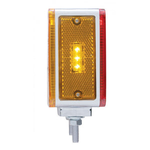 Amber/Red square 18 diode LED 2-stud turn signal light w/reflector ...