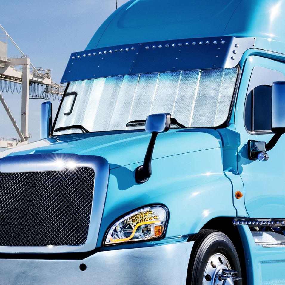 Freightliner Cascadia reflective cooling window shade — Empire Chrome
