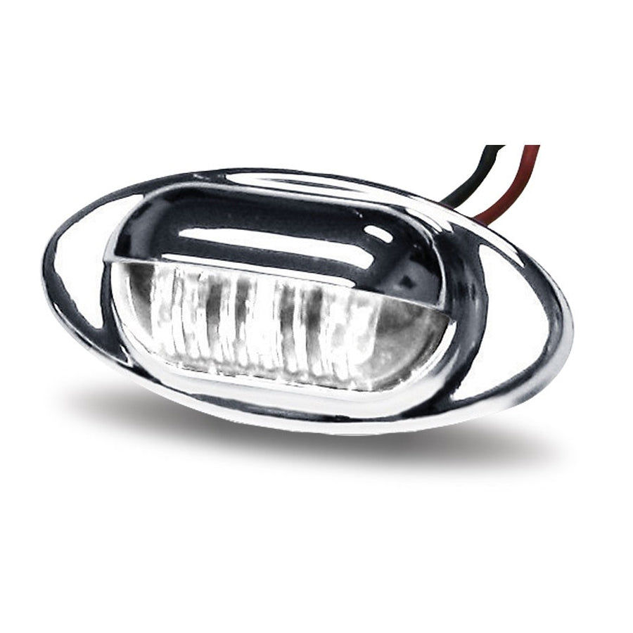 White 3 diode LED license plate light w/snap on chrome cover — Empire ...