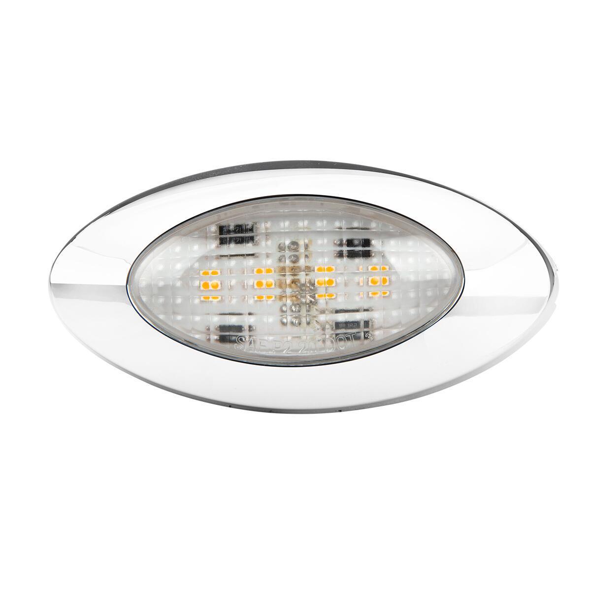 Amber 4 diode small oval y2k LED marker/turn signal light, CLEAR lens ...