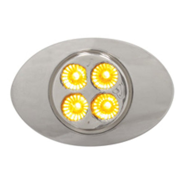 M3-style Amber 4 diode LED marker light - CLEAR lens — Empire Chrome