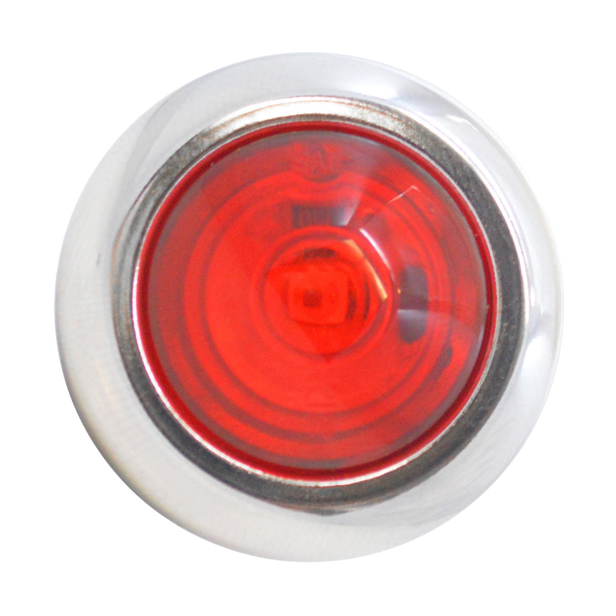 Phoenix Red 3/4" LED button light w/chrome bezel - 2 wire — Empire Chrome
