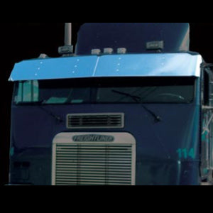 Freightliner FLB cabover stainless steel 13" drop visor — Empire Chrome