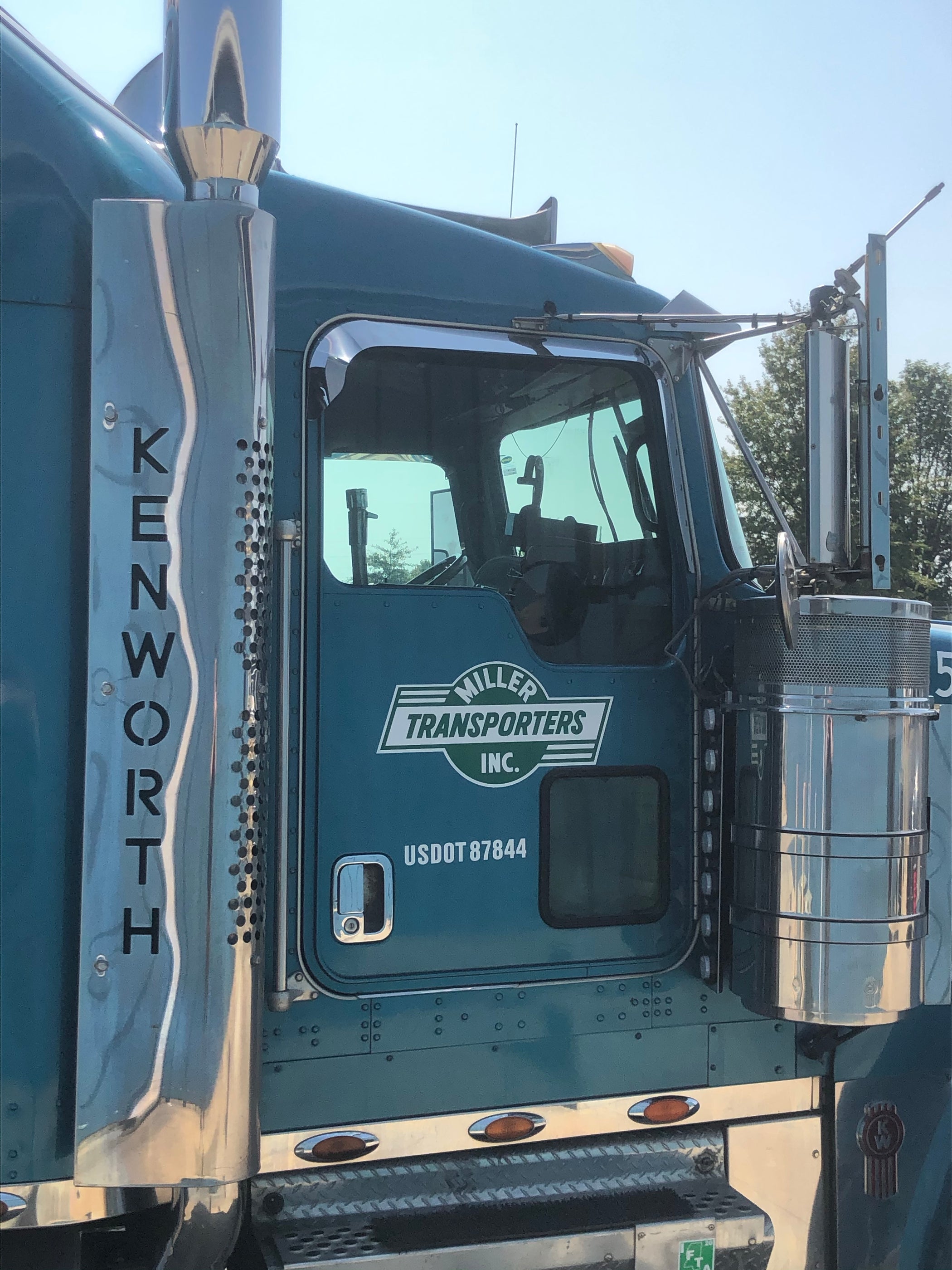 Kenworth w/Daylite Door stainless steel door window shade rain deflect ...